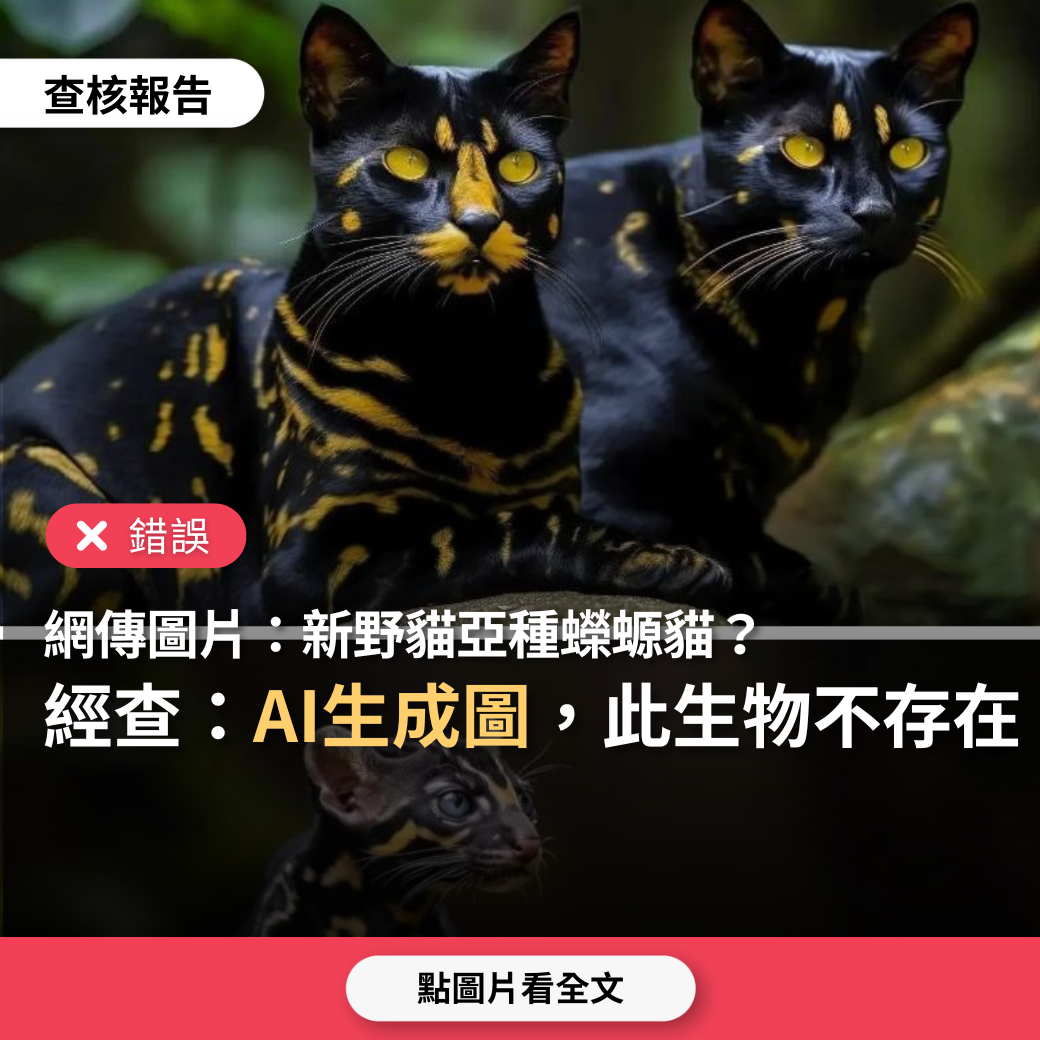 【錯誤】網傳圖片「新野貓亞種Félis Salamandra（蠑螈貓），它被認為是亞洲小豹的亞種」？ | 台灣媒體素養計畫